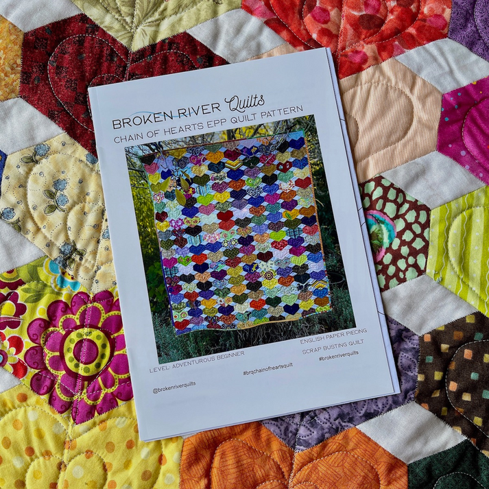 Chain of Hearts EPP Quilt - Scrap Busting EPP Quilt Paper Pattern ...