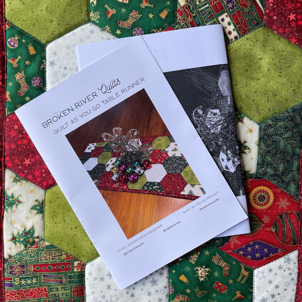 Hexagon Table Runner - Quilt as You Go PDF Pattern – Broken River Quilts
